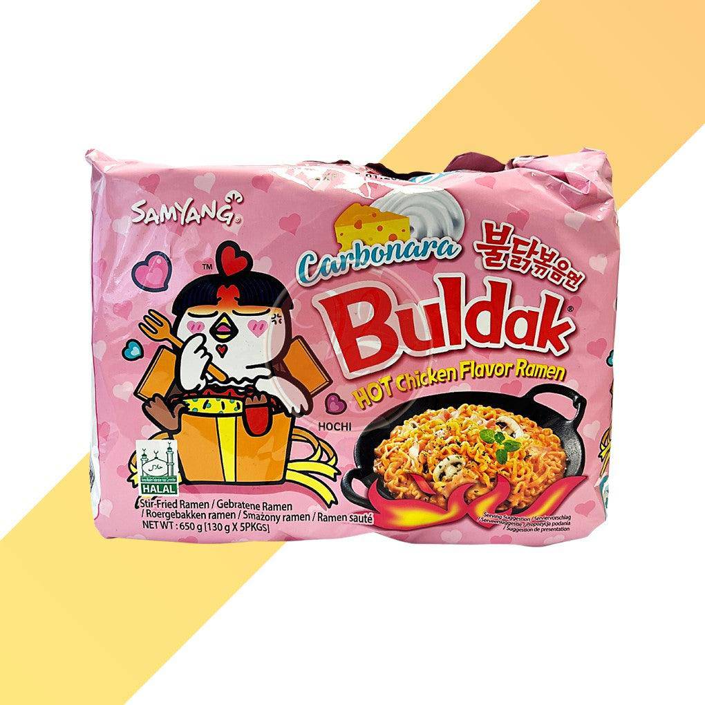 Buldak Hot Chicken Flavor Carbonara (Pink) 5-Pack - Samyang - 650 g ...